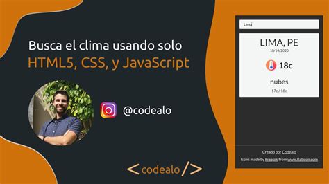 Buscando El Clima Usando Solo Html5 Css Y Javascript Youtube