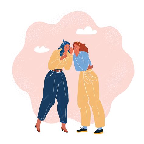 Premium Vector Vector Illustration Of Two Gossip Woman