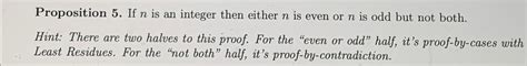 solved proposition 5 ﻿if n ﻿is an integer then either n ﻿is