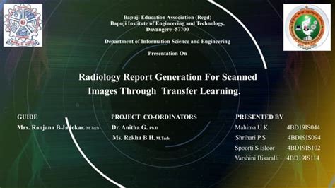 Radiology Report Generation Using Scanned Images Ppt