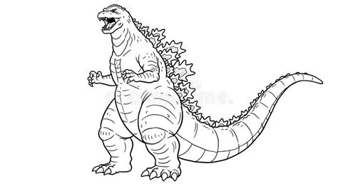 Godzilla Line Art Logo Stock Illustration Illustration Of Line 160949230