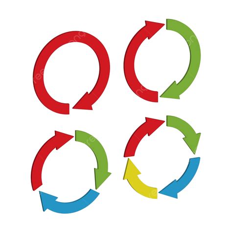A Collection Of 3d Circular Arrows In Varied Shapes And Sizes Vector