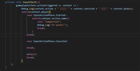 How Do I Use Context In My Switchcase For Inputactionmap Actions
