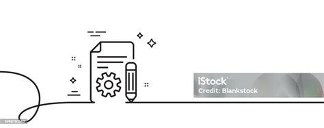 Documentation Line Icon Technical Instruction Sign Continuous Line With