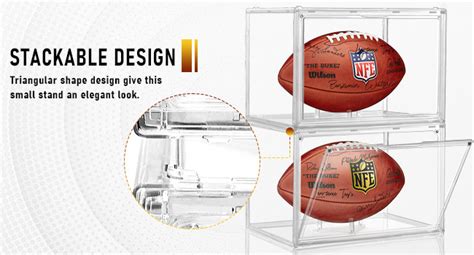 2 Pack Football Display Case Kku Acrylic Clear Football
