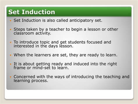 Set Induction Skill Ppt