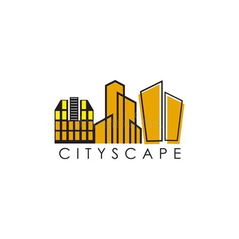 Cityscape Logo Design Vector Template Stock Vector Illustration Of