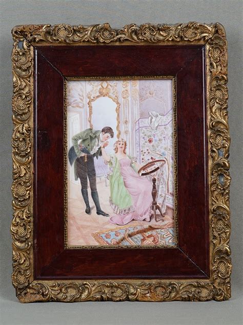 «Галантная сцена фарфор живопись 19 6 × 13 3см Западная Европа конец Xix начало Xx века