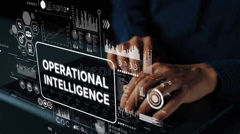 Hands On Laptop With Digital Interface Showing Operational Intelligence