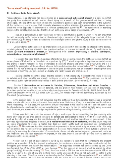 Locus Standi Cases Pdf Standing Law Jurisprudence