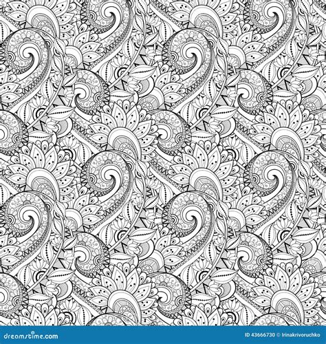 Seamless Monochrome Floral Pattern Vector Stock Vector Illustration Of Autumn Background