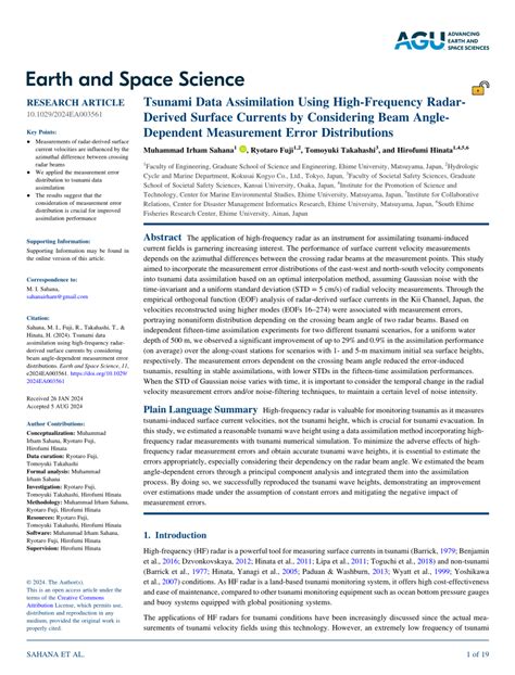 Pdf Tsunami Data Assimilation Using High‐frequency Radar‐derived