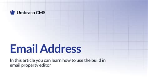 Email Address Umbraco CMS
