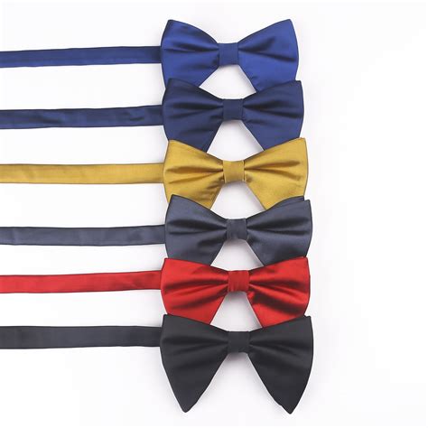 Ricnais Solid Color Big Bowtie Red White Bow Tie F Grandado