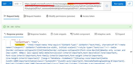 specify body in microsoft search api email response microsoft qanda