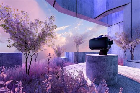 premium photo algorithms in motion in a virtual reality landscap