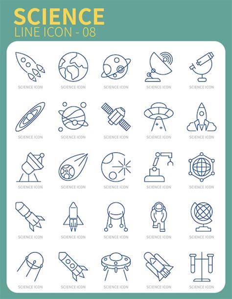 과학 물리학 실험 라인 아이콘 프리미엄 벡터