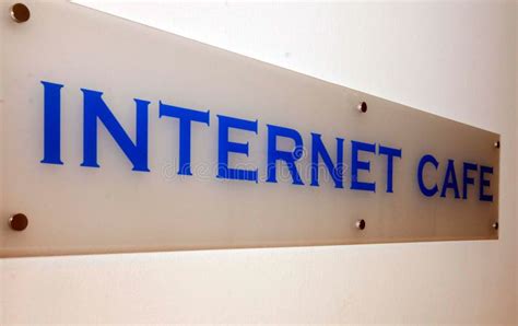 Internet Cafe Sign Online Connection Stock Image Image Of