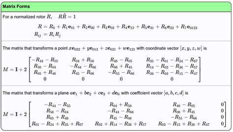How To Decompose Efficiently A Motor Into X Matrix Conformal GA BiVector Forum