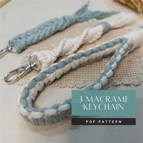 Macrame Keychain Pattern PDF Instructions And Video Tutorial How To Macrame Free Knot Guide