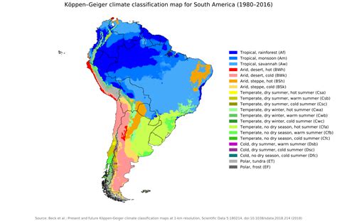 Koppen Geiger Climate Classification Map South America Rmapporn