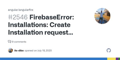 Firebaseerror Installations Create Installation Request Failed With Error 400 Invalid