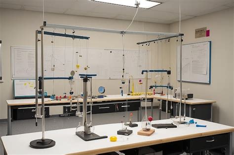 Premium Photo Illustrate A Physics Lab Setup With Pendulums Magnets And Other Experimental