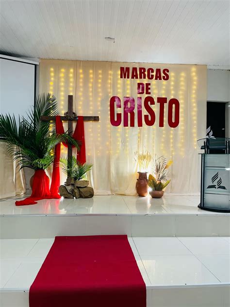 Semana Santa 2025 ️ Iasd De Quatiguaba Marcas De Cristo Decoração De Igreja Evangelica Altar