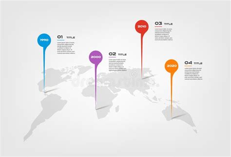 World Map Color Infographics Step By Step In A Series Of Circle Element Of Chart Graph