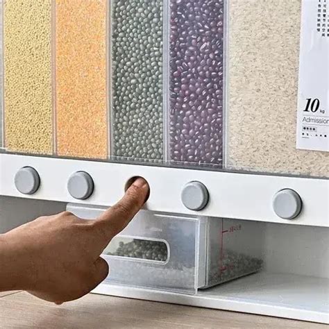 ОРГАНАЙЗЕР для сыпучих продуктов Assorted Grain Rice Bucket Диспенсер с кнопкой дозатором для