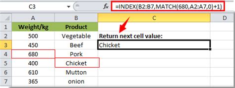 how to vlookup return value in adjacent or next cell in excel