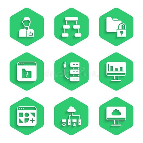 Set Server Computer Network Cloud Technology Data Transfer Monitor