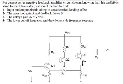For Current Series Negative Feedback Amplifier