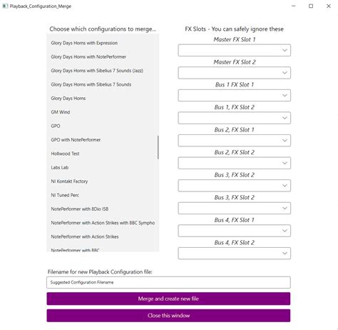 Sibelius Playback Configuration Merge Tool By Sibelius Services