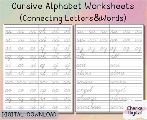 Classic Cursive Handwriting Alphabet Worksheet Printable Alphabet Letters