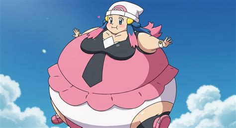 Inflated Dawn From Pokemon Reuploaded By Kingdab28 On Deviantart