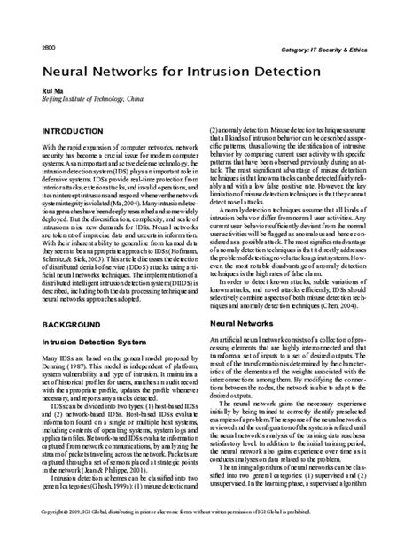 pdf neural networks for intrusion detection