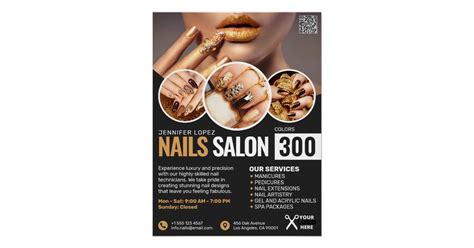 Black And Gold Nail Salon Makeup Artist Glossy Poster Zazzle