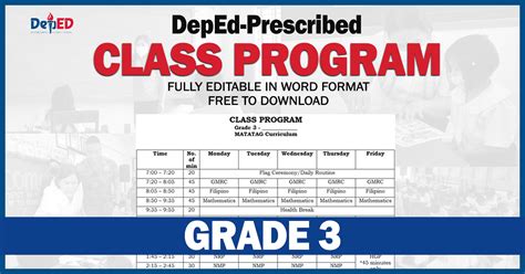 Deped Click Grade 4 10 Class Program Fully Editable In Facebook