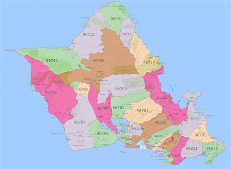 Navigating The Island A Guide To Oahus Zip Code Map Map Of The