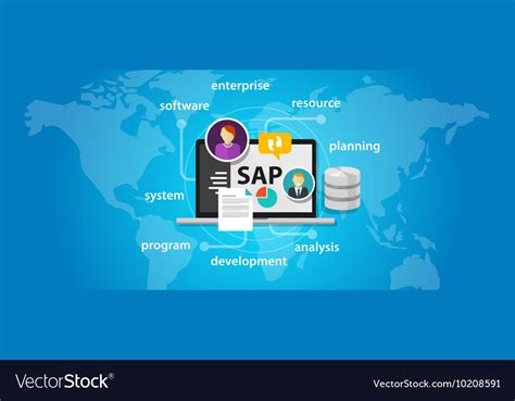 Sap System Software Enterprise Resource Planning Vector Image