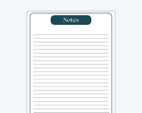 Lined Notes Page Printable Blue Border Notepad Paper A4 And Us Letter