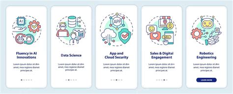 Trendy Digital Skills Onboarding Mobile App Screen Digital Future Carousel Vector Digital
