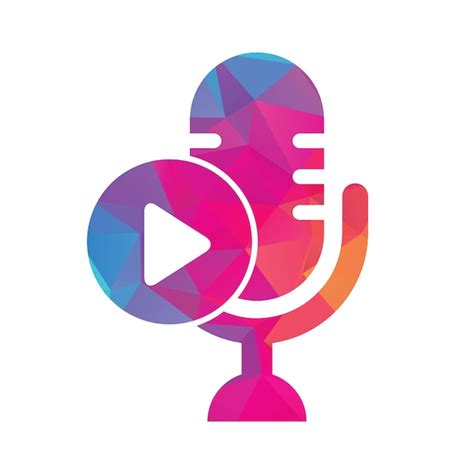 비디오 재생 팟캐스트 로고 템플릿 디자인 팟캐스트 채널 또는 라디오 로고 디자인 프리미엄 벡터