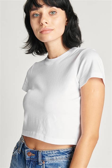 White Crop Top Womens T Shirt Premium Psd Rawpixel
