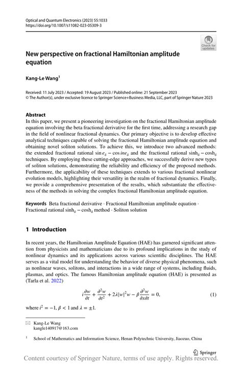 New Perspective On Fractional Hamiltonian Amplitude Equation