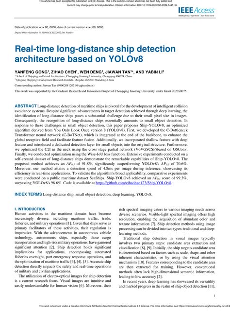 Pdf Real Time Long Distance Ship Detection Architecture Based On Yolov8