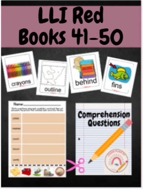 Lli Red 41 50 Book Activities Bundle Vocabulary Cards Reading Comprehension