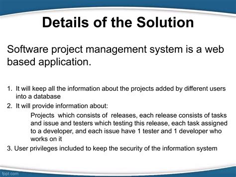 Software Projects Management System Presentation Pdf