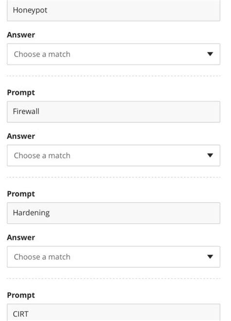 Vulnerability Scan Answer Choose A Match Prompt